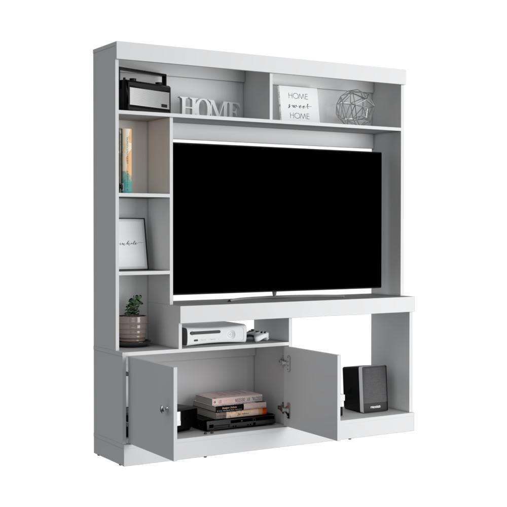 Mesa Para Tv Roy, Blanco Duqueza, con Espacio Para Televisor de 50 Pul – VIRTUAL MUEBLES