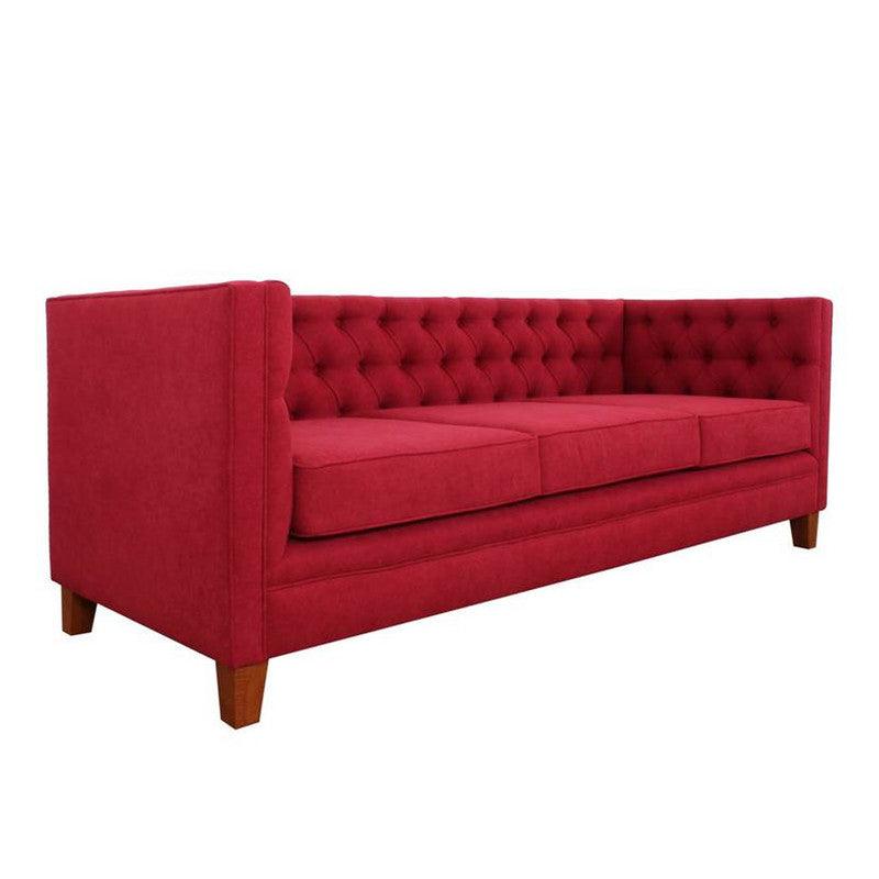 Sofá Patrica 3 puestos Rojo tela 207x80x80 – VIRTUAL MUEBLES