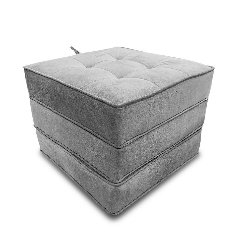 Puff Cama Gris – VIRTUAL MUEBLES