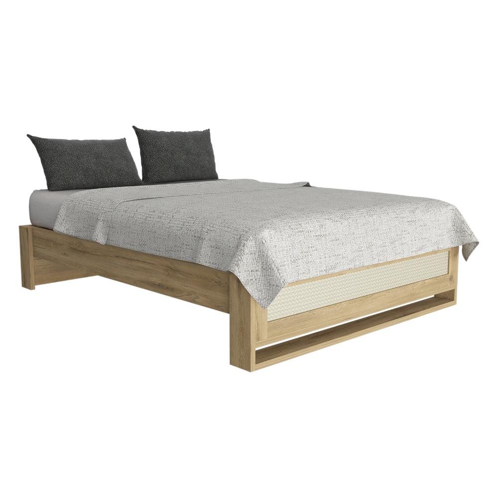 Base Cama Doble Natura, Macadamia, con tendido de tablas – VIRTUAL MUEBLES