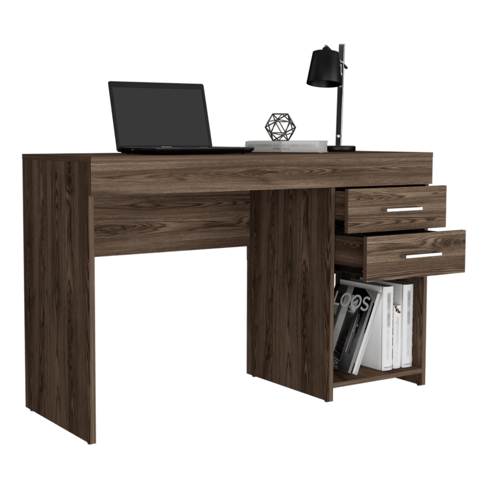 Escritorio Hazel, Chocolate, con Un Entrepaño y Dos Cajones - VIRTUAL ...
