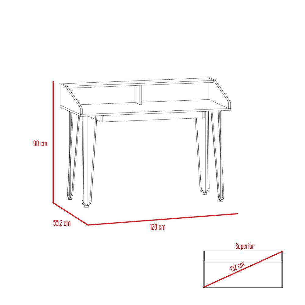 Escritorio Anwar, Café Claro y Wengue, con Amplia Superficie - VIRTUAL ...