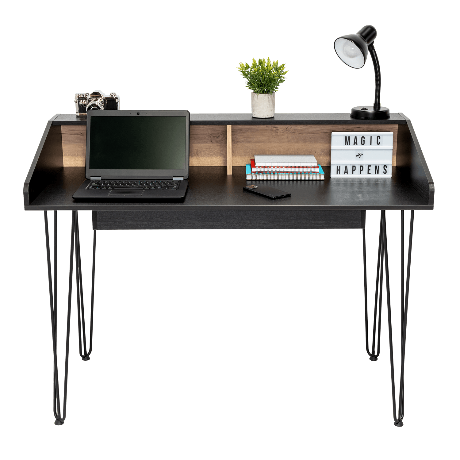 Escritorio Anwar, Café Claro y Wengue, con Amplia Superficie - VIRTUAL ...