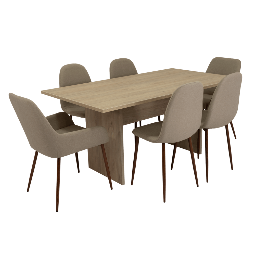 Combo Comedor Demby, Beige, Café Claro y Chocolate, Incluye Comedor y ...
