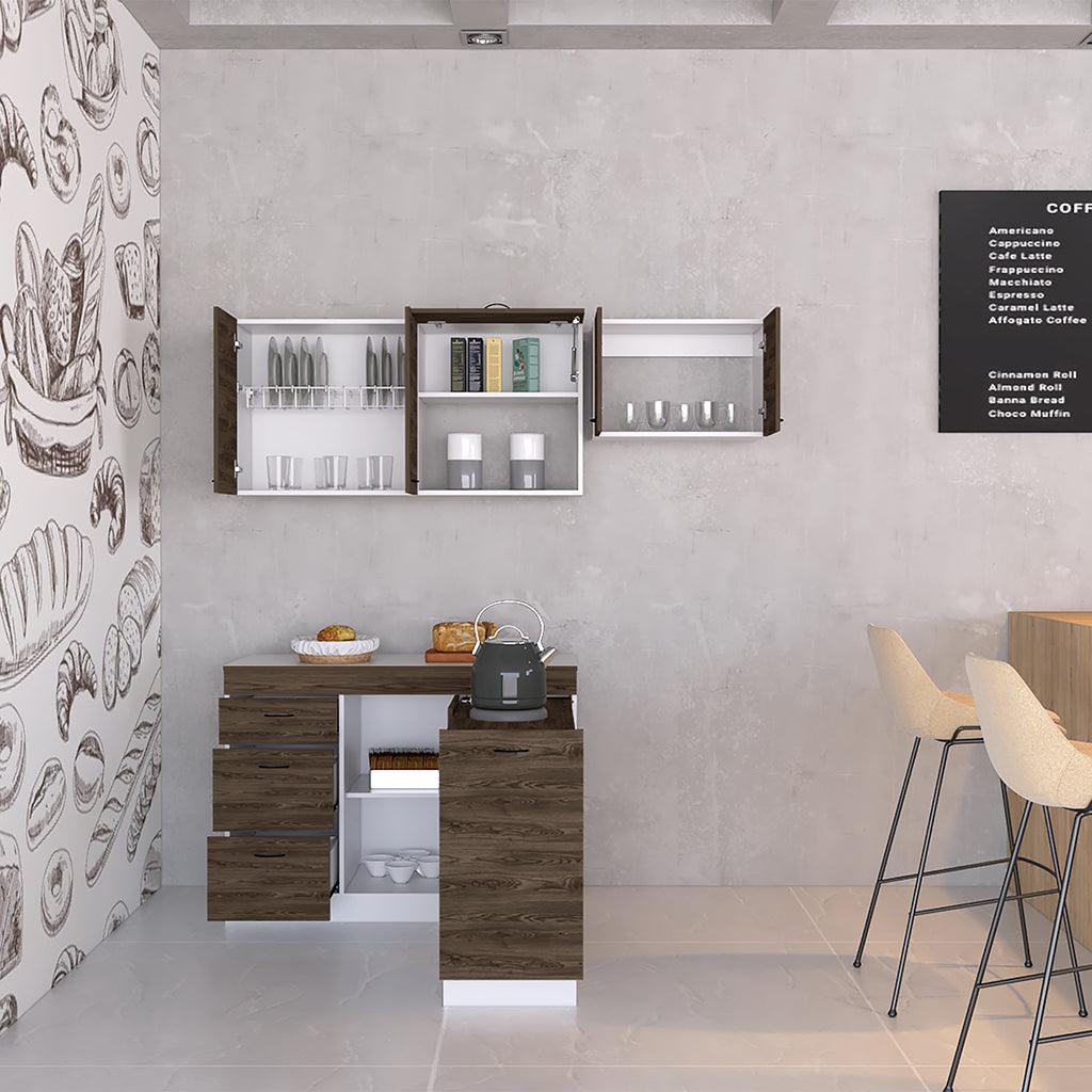 Mueble Multiusos Amatista, Chocolate y Blanco, con Amplia Capacidad de ...