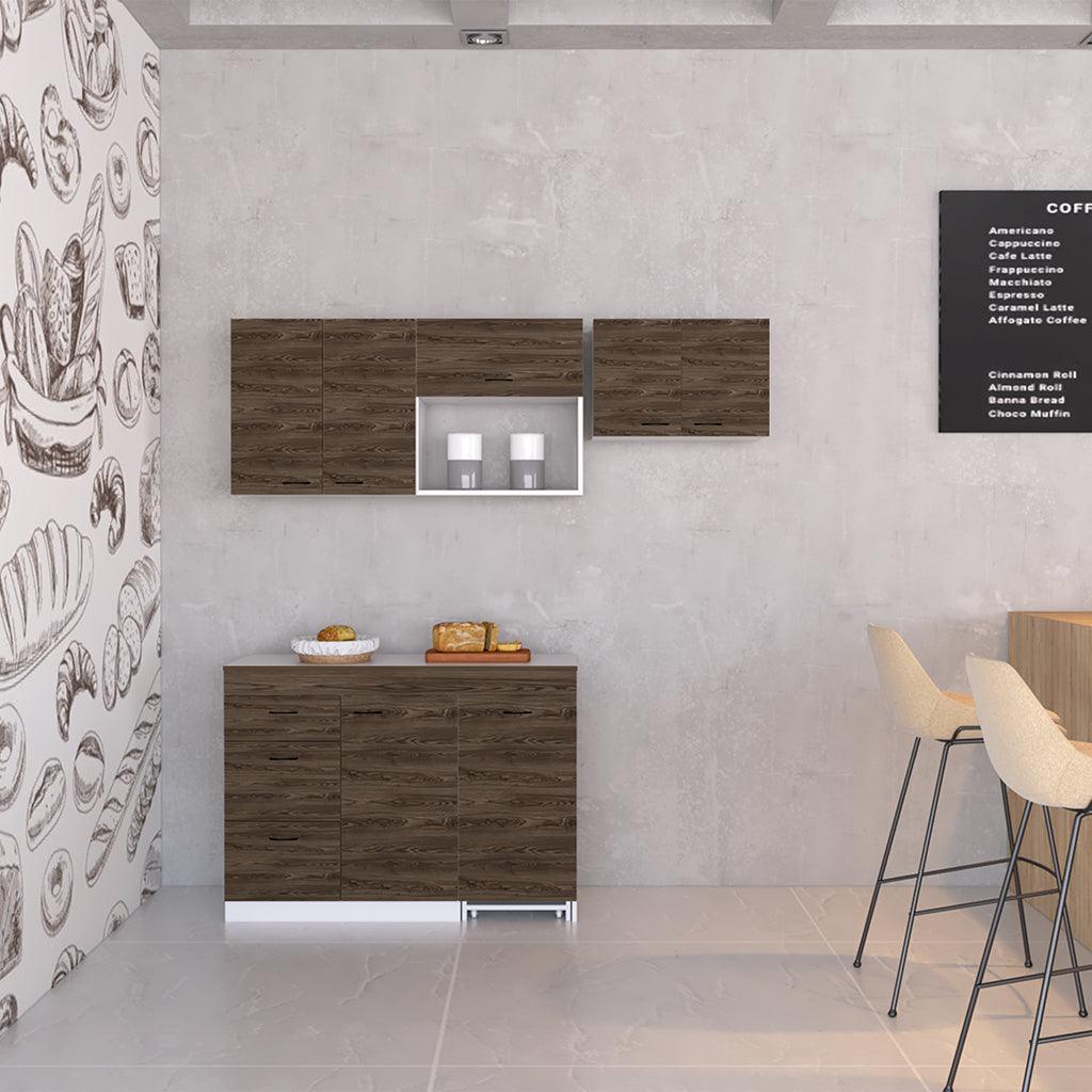 Mueble Multiusos Amatista, Chocolate y Blanco, con Amplia Capacidad de ...