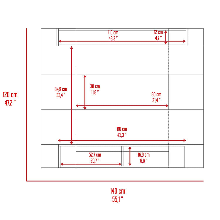 Panel de Tv Chares, Plata Oscuro y Macadamia, con Espacio Para Televis ...