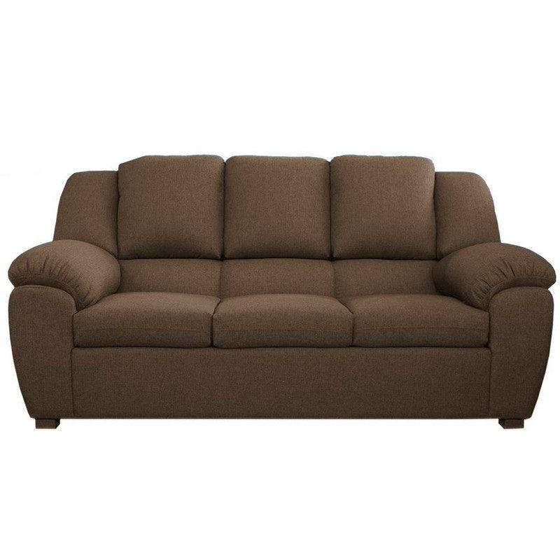 Sofá Dena 3 puestos Marrón tela anti fluidos 200x82x105 - VIRTUAL MUEBLES