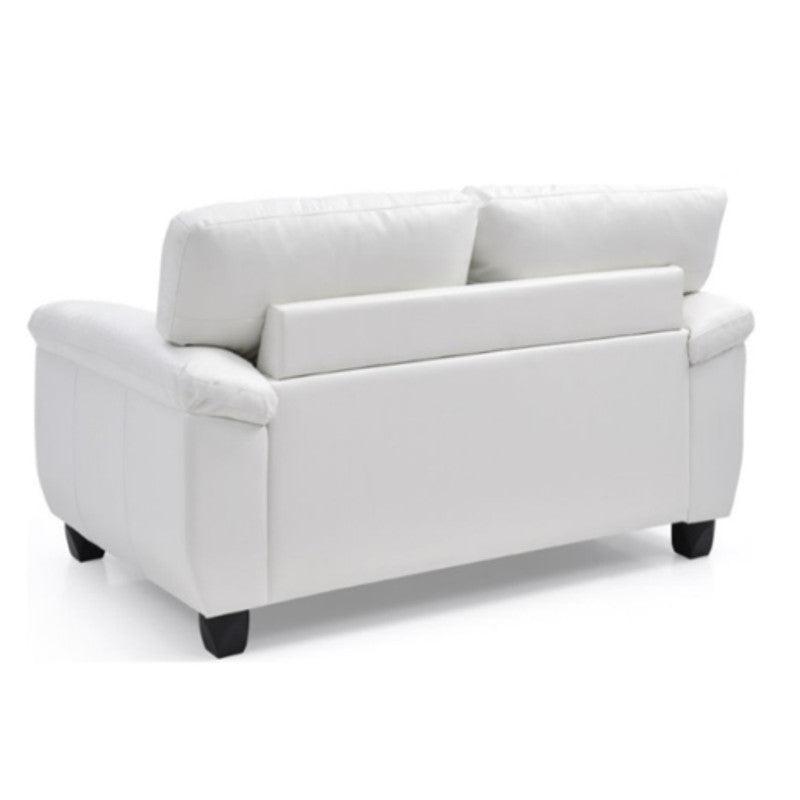 Sofá Budapest 2 puestos Blanco Cuero Sintético 150x88x80 - VIRTUAL MUEBLES