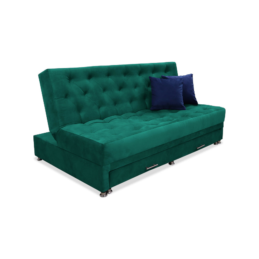 Sofacama Aston Nido Tarima 3 Posiciones Verde + Cojines – VIRTUAL MUEBLES