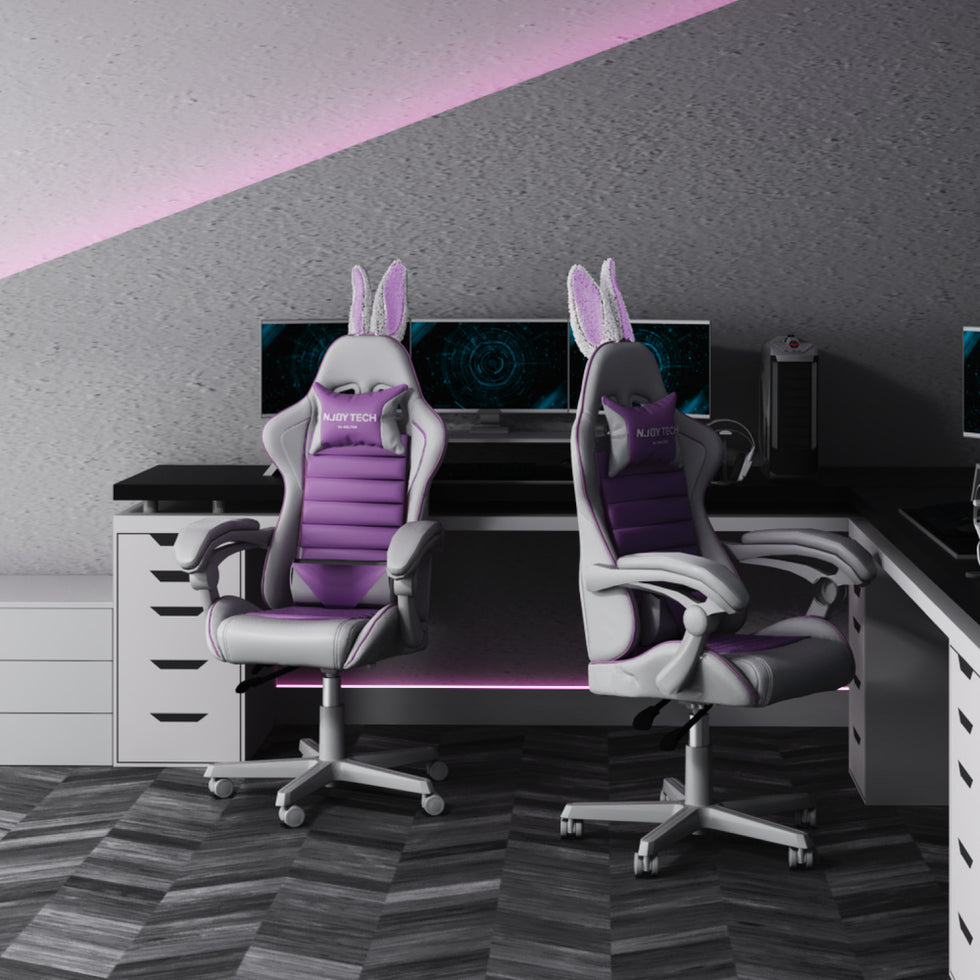 Silla Gamer Bunny Ergonómica Con Orejas, Blanco – VIRTUAL MUEBLES