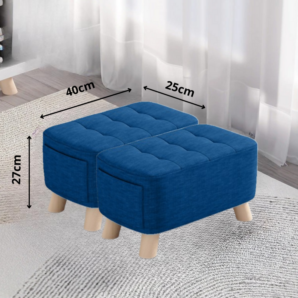 Puff Posa Pie Rectangular 40x25x27 Azul Rey Setx2 – VIRTUAL MUEBLES
