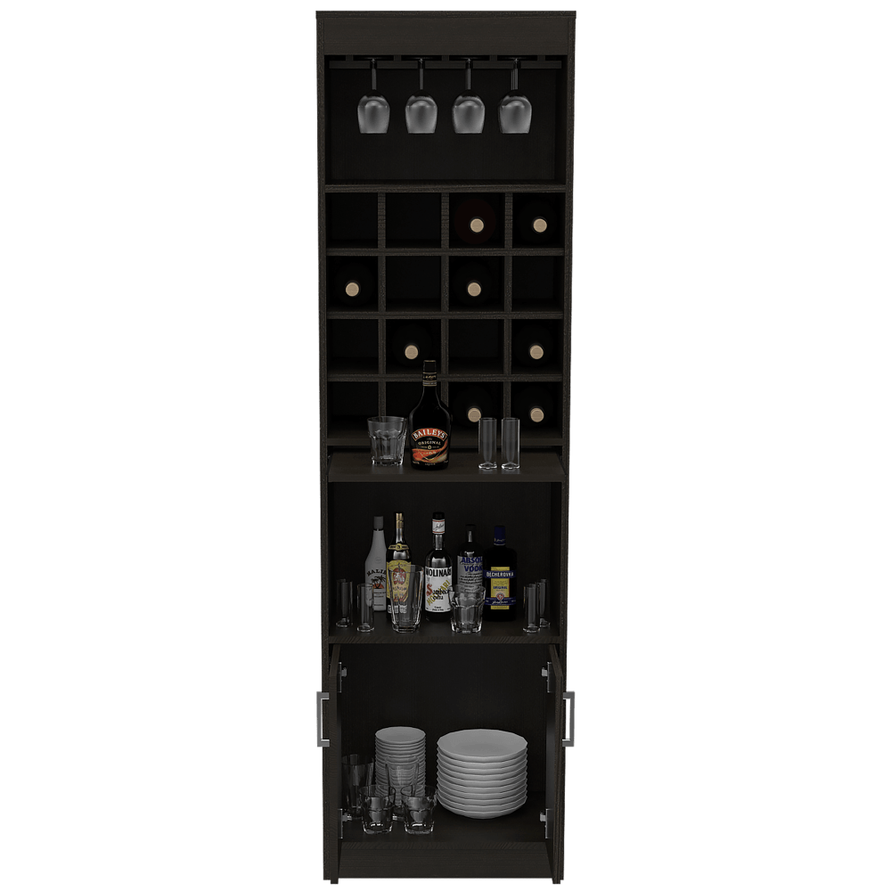 Bar Sancro, Wengue, con Gran Capacidad de Almacenamiento - VIRTUAL MUEBLES