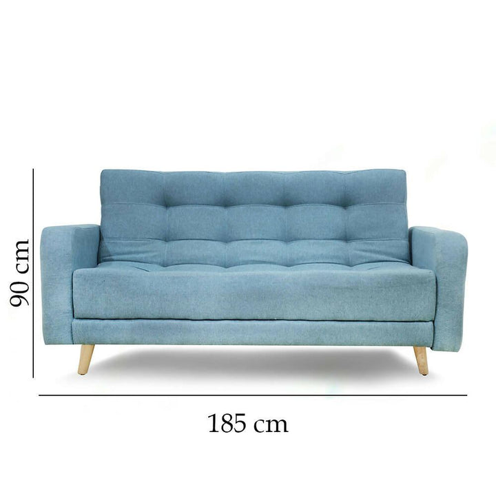 Sofá cama Milán azul celeste poliéster - VIRTUAL MUEBLES