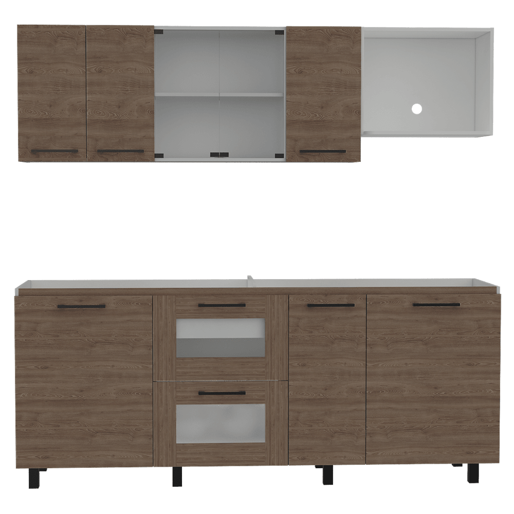 Cocina Integral Karlot, Miel y Blanco, no incluye mesón - VIRTUAL MUEBLES