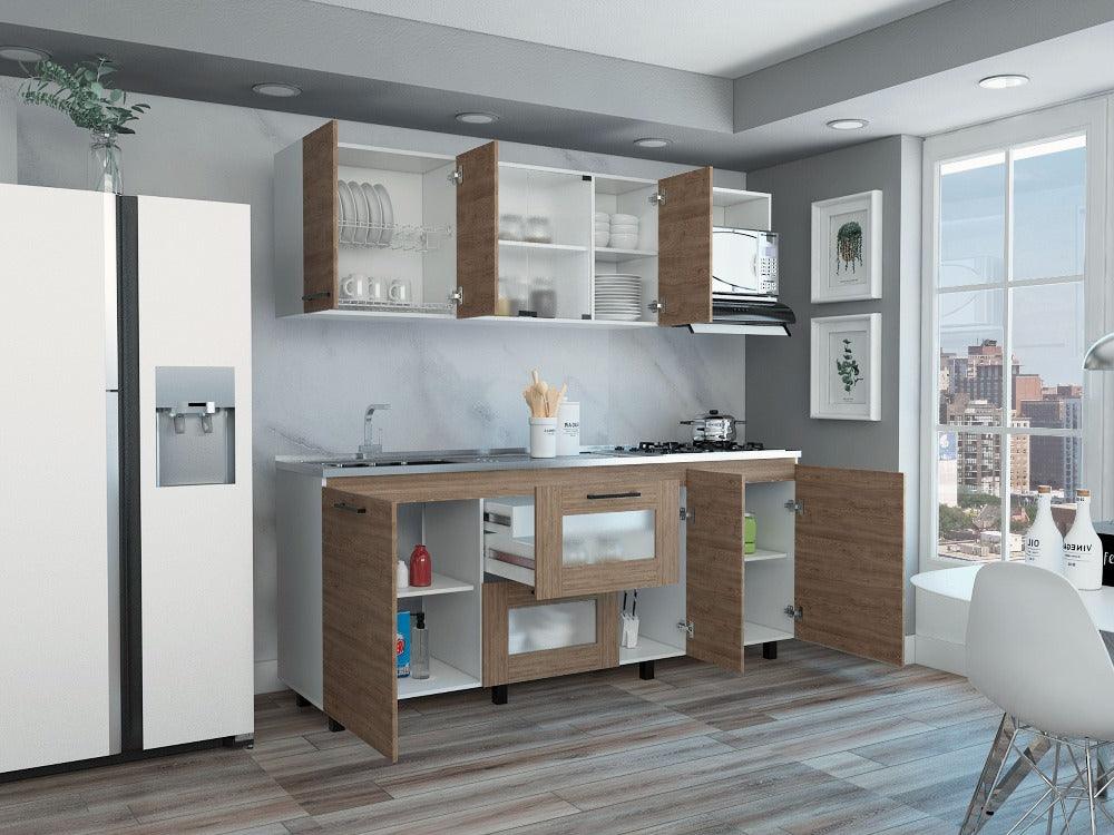 Cocina Integral Karlot, Miel y Blanco, no incluye mesón - VIRTUAL MUEBLES