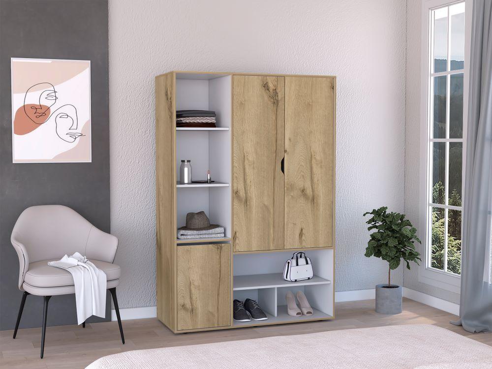 Closet Florencia, Café Claro y Blanco, con un tubo cromado - VIRTUAL ...