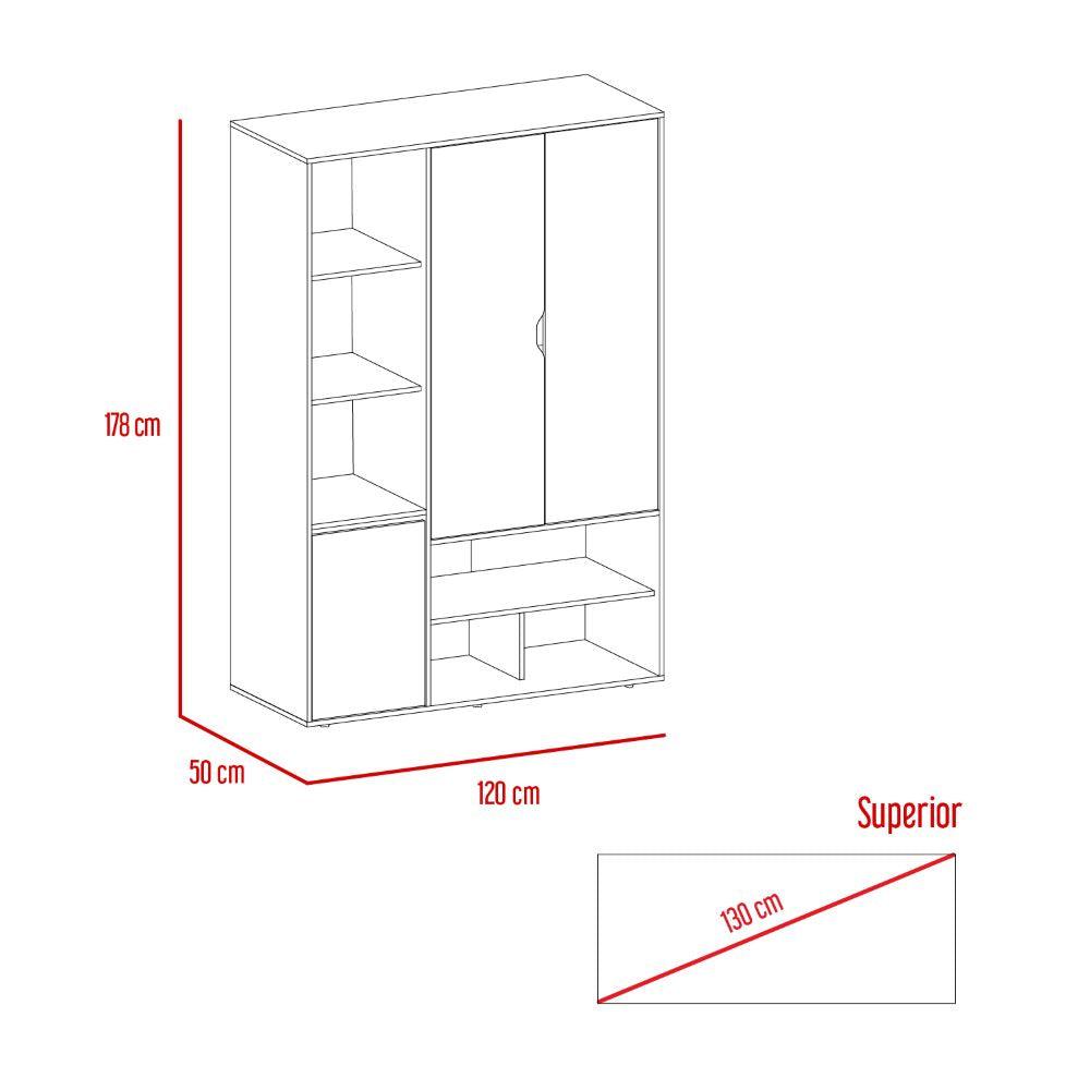 Closet Florencia, Café Claro y Blanco, con un tubo cromado - VIRTUAL ...