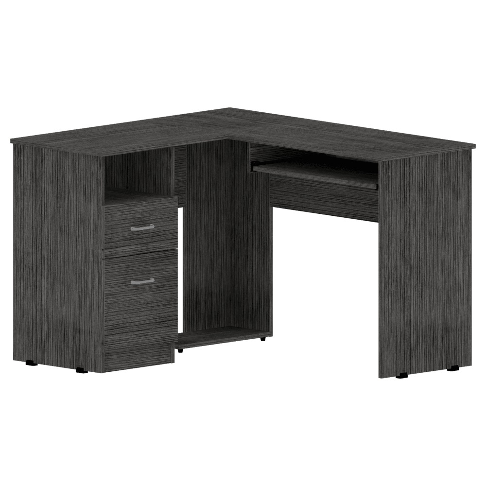 Escritorio En L Dallet, Gris, con Dos Cajones Deslizables - VIRTUAL MUEBLES
