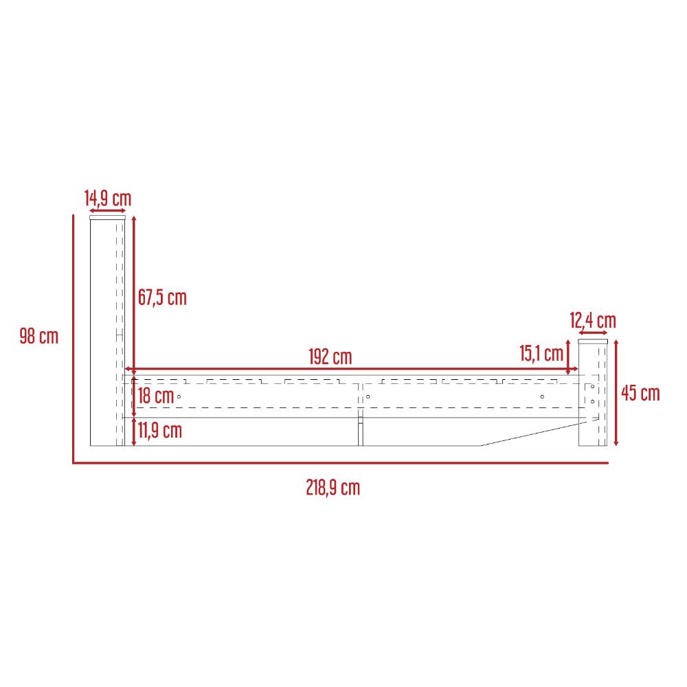 Cama Doble Felix, Café Claro, Incluye Tendido de Tablas - VIRTUAL MUEBLES