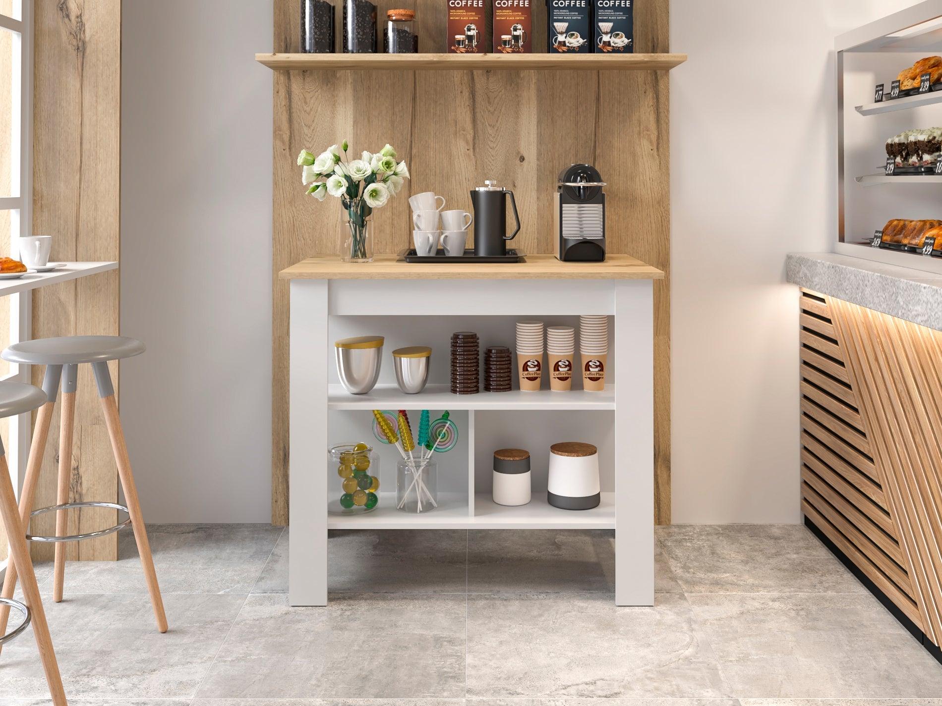 Mueble Multiusos Bomdy, Blanco y Beige, con Dos Entrepaños - VIRTUAL ...