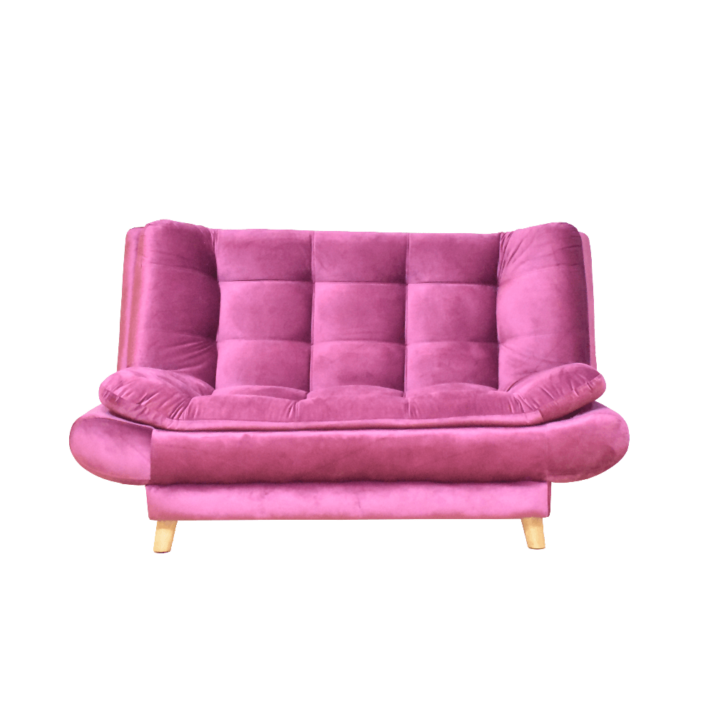 Sofá cama Damasco mini rosa poliéster – VIRTUAL MUEBLES