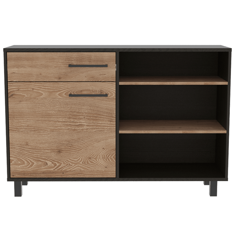 Mueble Multiusos Tiberi, Wengue y Miel, Con Una Puerta Batiente y Múlt ...