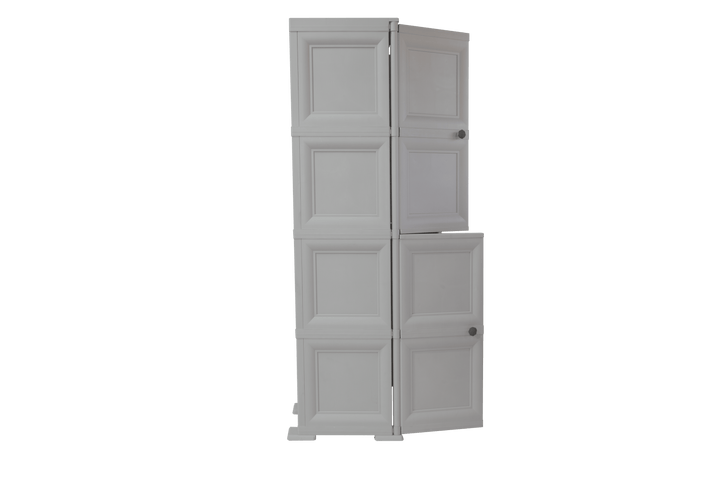 Mueble Organizador Elegance Liso Da Vinci, Gris, con Cuatro Puertas Ba ...