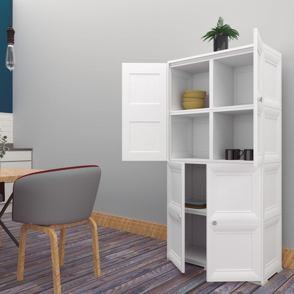 Mueble Organizador Elegance Liso Da Vinci, Blanco Perla, con Cuatro Pu ...