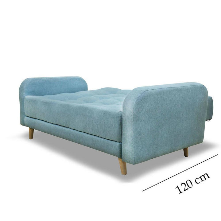 Sofá cama Milán azul celeste poliéster - VIRTUAL MUEBLES