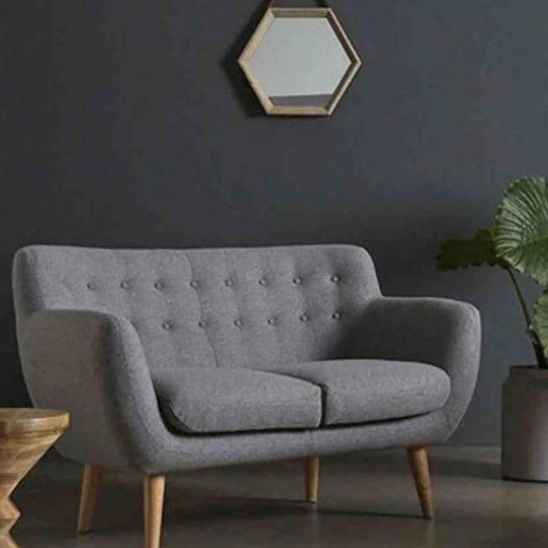 Sofá Patte 2 puestos Gris tela anti fluidos 130x65x85 - VIRTUAL MUEBLES