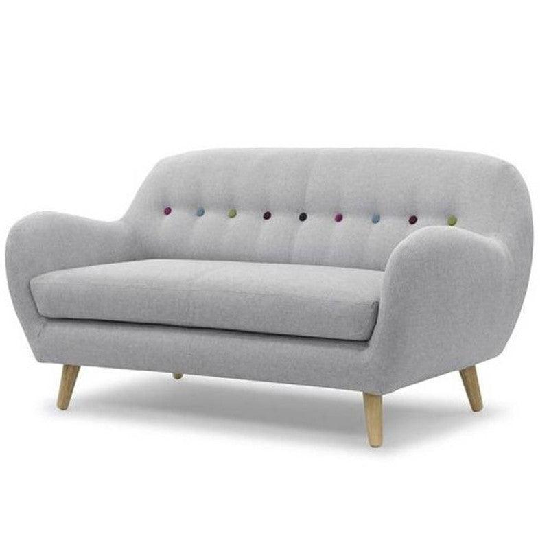 Sofá Kamala 3 puestos Gris tela anti fluidos 200x80x75 - VIRTUAL MUEBLES