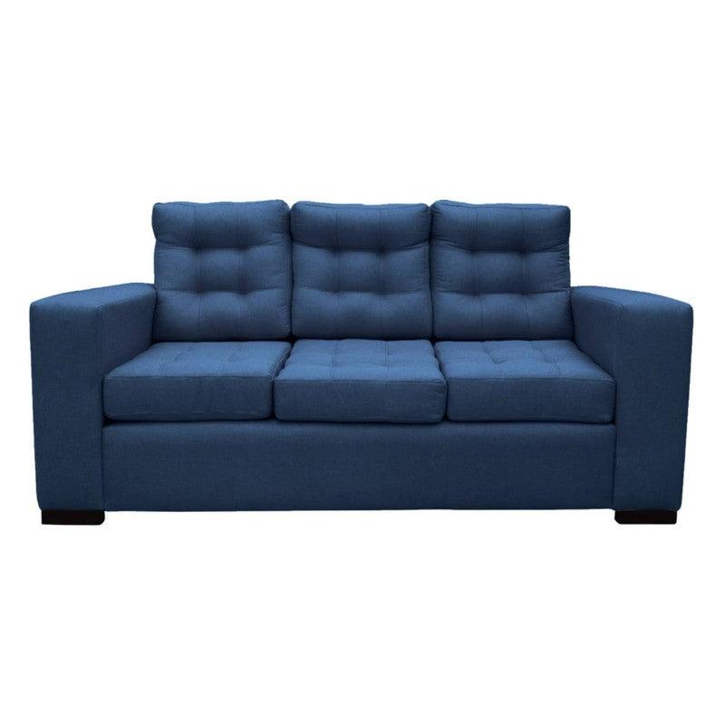 Sofá Isa 3 puestos Azúl tela anti fluidos 190x85x95 - VIRTUAL MUEBLES